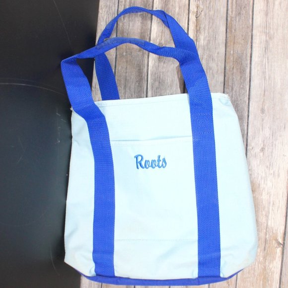 Roots | Bags | Roots Canvas Purse Light Royal Blue Large Handbag Woman ...